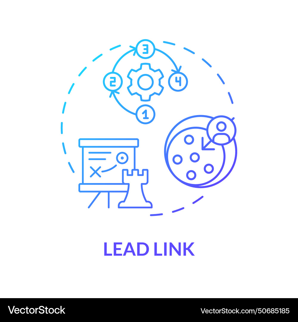 Lead link blue gradient concept icon Royalty Free Vector