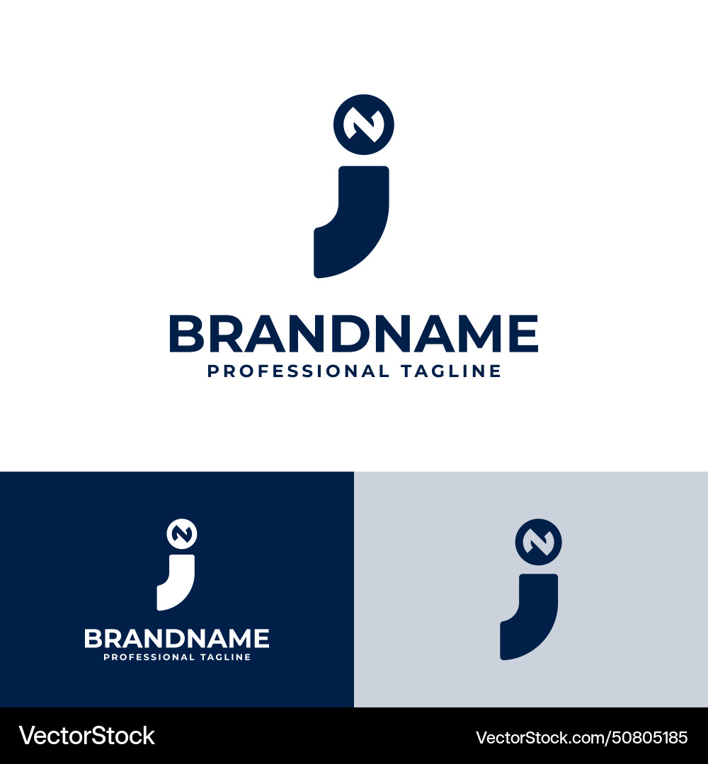 Letters jn or nj monogram logo suitable Royalty Free Vector