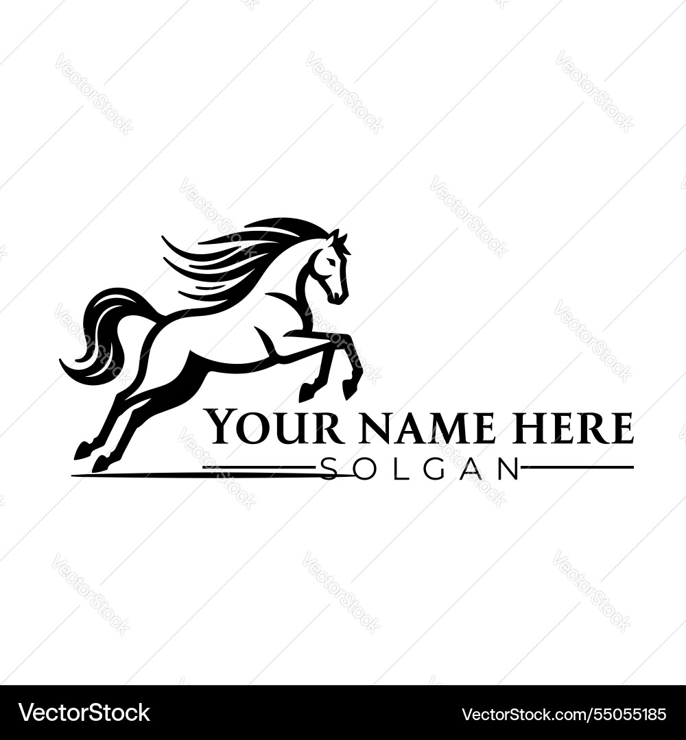 Of a galloping horse long jump Royalty Free Vector Image