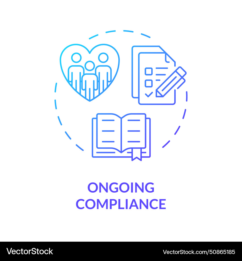 Ongoing compliance blue gradient concept icon Vector Image