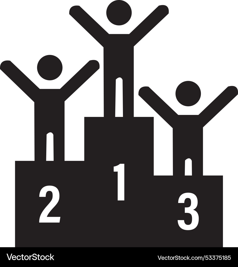 Podium icon logo silhouette design template Vector Image