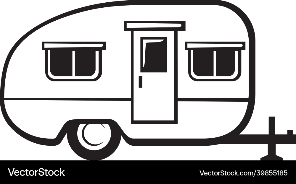 Retro Camper Trailer Royalty Free Vector Image