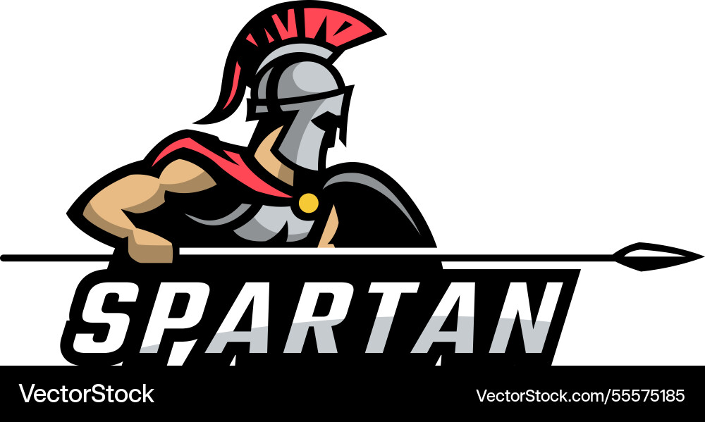 Spartan warrior in armor and with a spear Vector Image