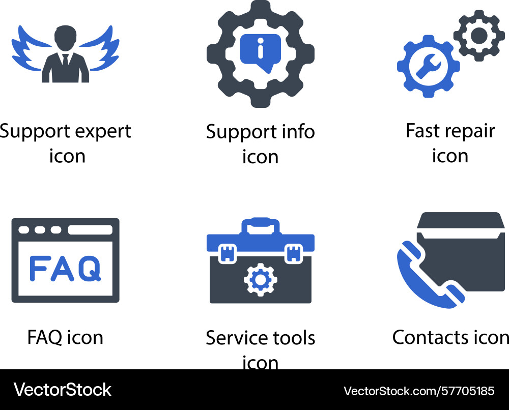 Support expert info fast repair faq Royalty Free Vector