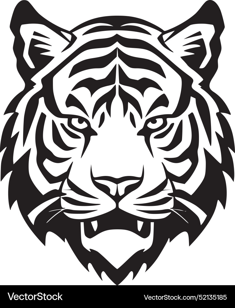 Tiger - minimalist and flat logo Royalty Free Vector Image
