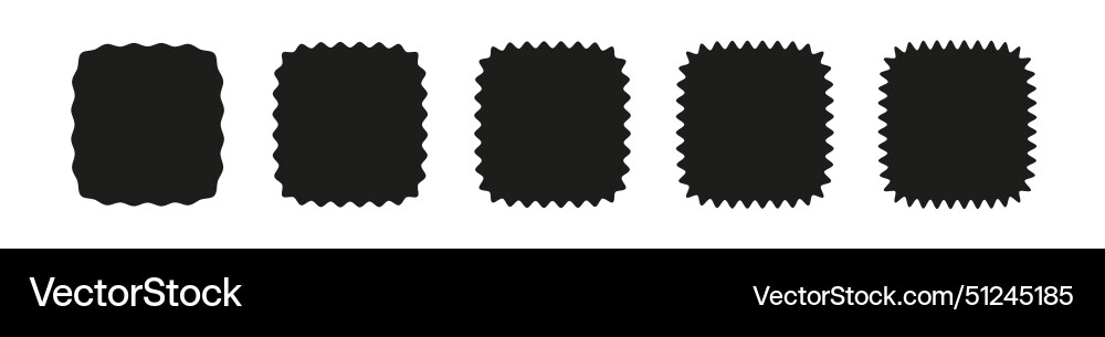 Wavy edge frames scalloped borders rectangle Vector Image