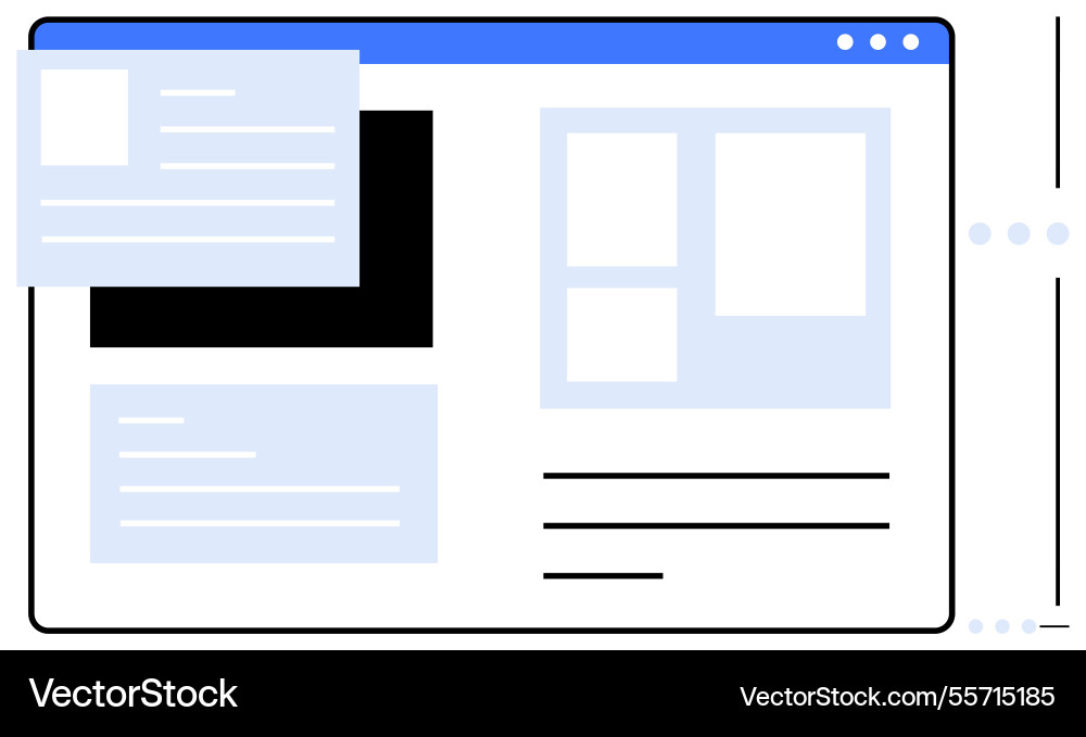 Webpage design layout with overlapping modular Vector Image