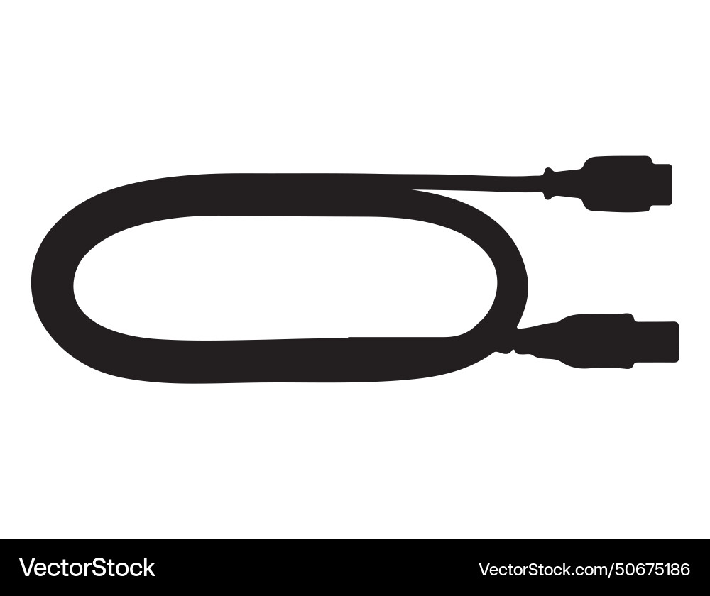Data cable silhouette art Royalty Free Vector Image