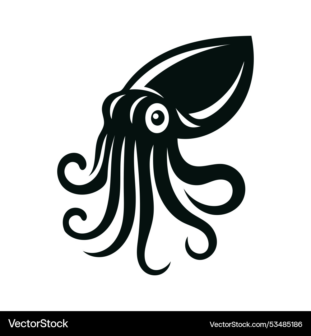 Elegant Cuttlefish Silhouette Royalty Free Vector Image