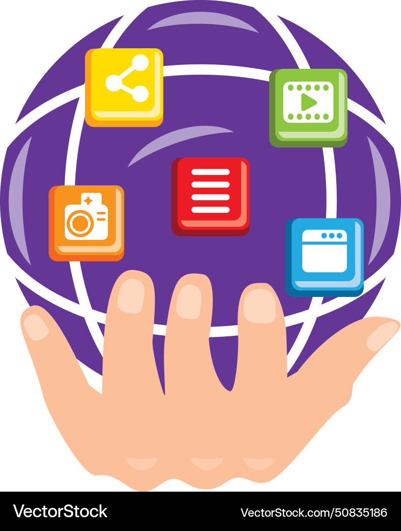 Fediverse social media Royalty Free Vector Image