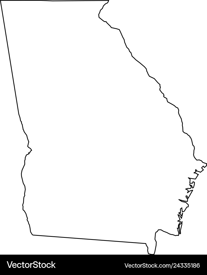 Georgia state of usa - solid black outline map Vector Image