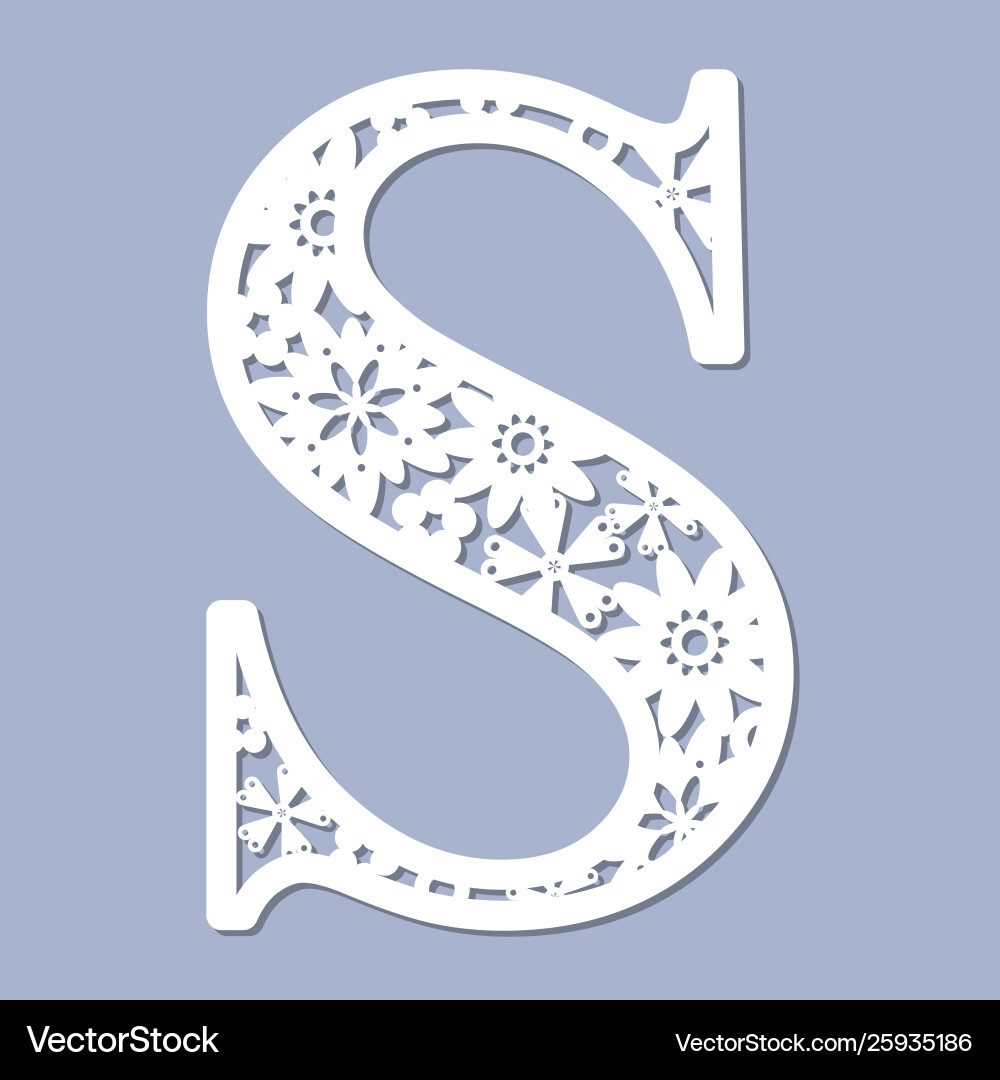 Laser Cut Letter S Pattern Royalty Free Vector Image