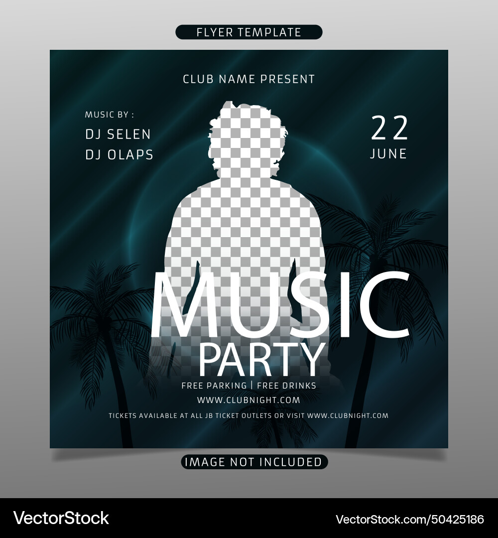 Music party flyer template Royalty Free Vector Image