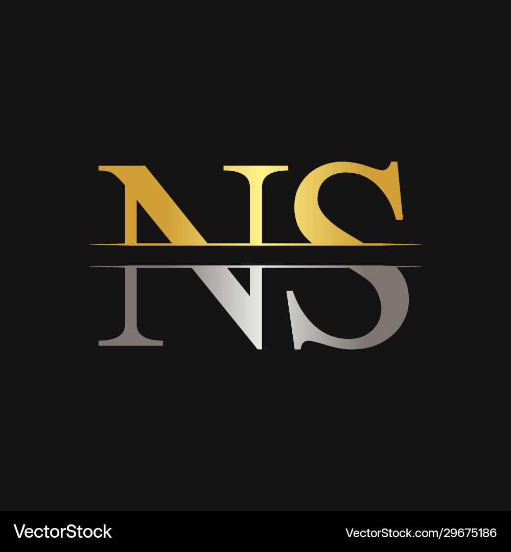 NS Monogram Logo - Elegant Initials Royalty Free Vector