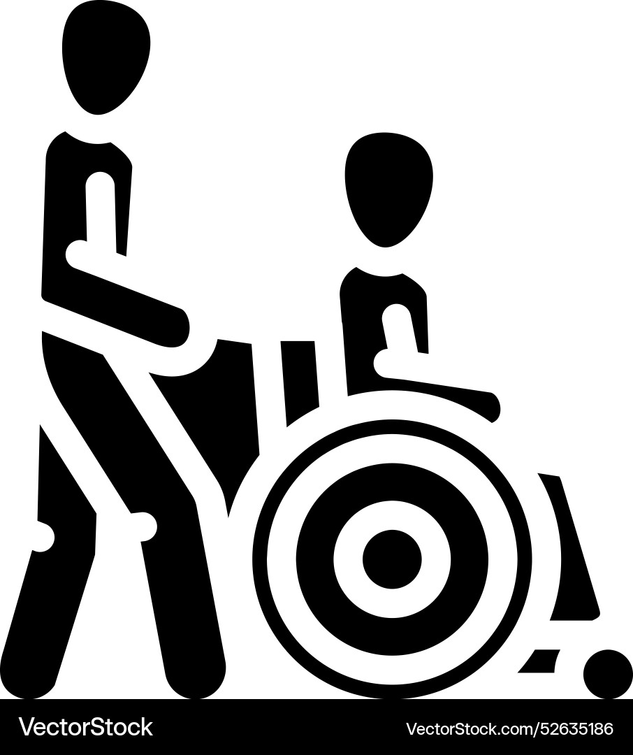 Patient transfer ambulance glyph icon Royalty Free Vector