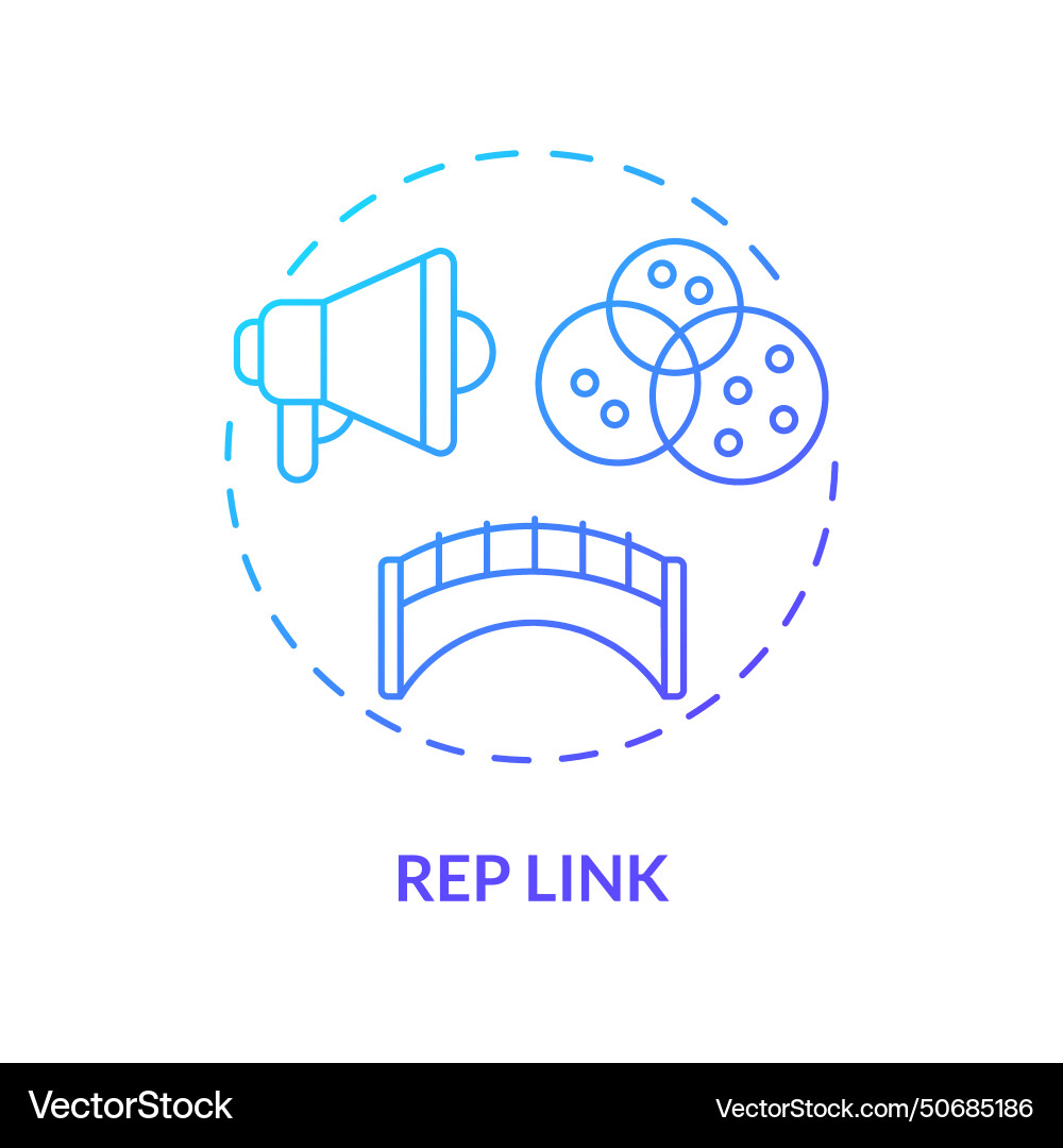 Rep link blue gradient concept icon Royalty Free Vector