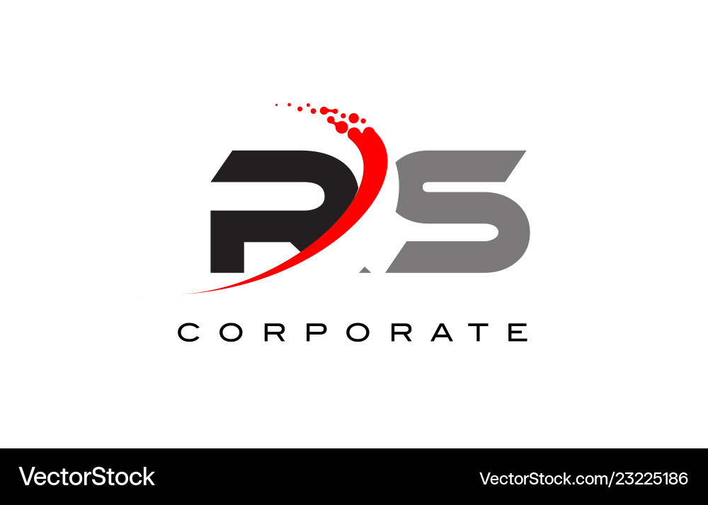 Rs modern letter logo design with swoosh Vector Image
