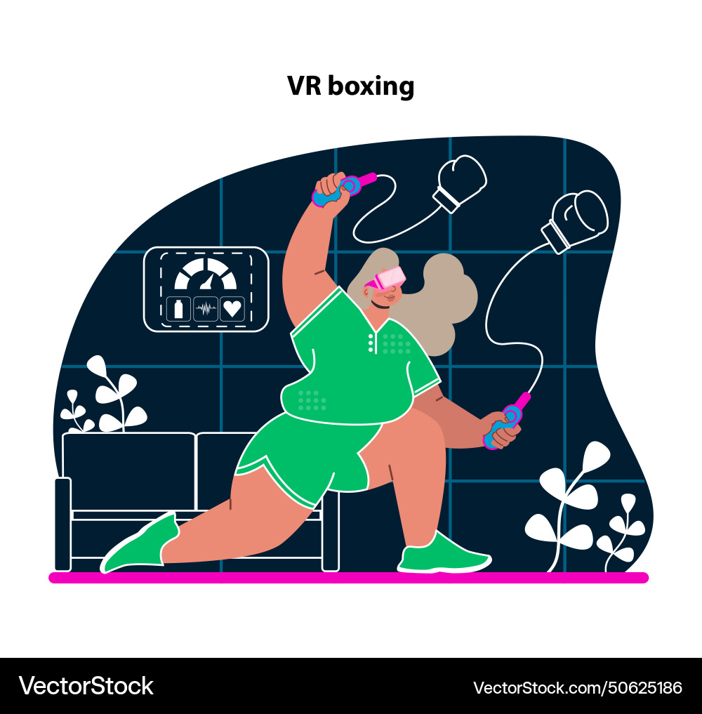 Vr boxing punch and weave with virtual reality Vector Image