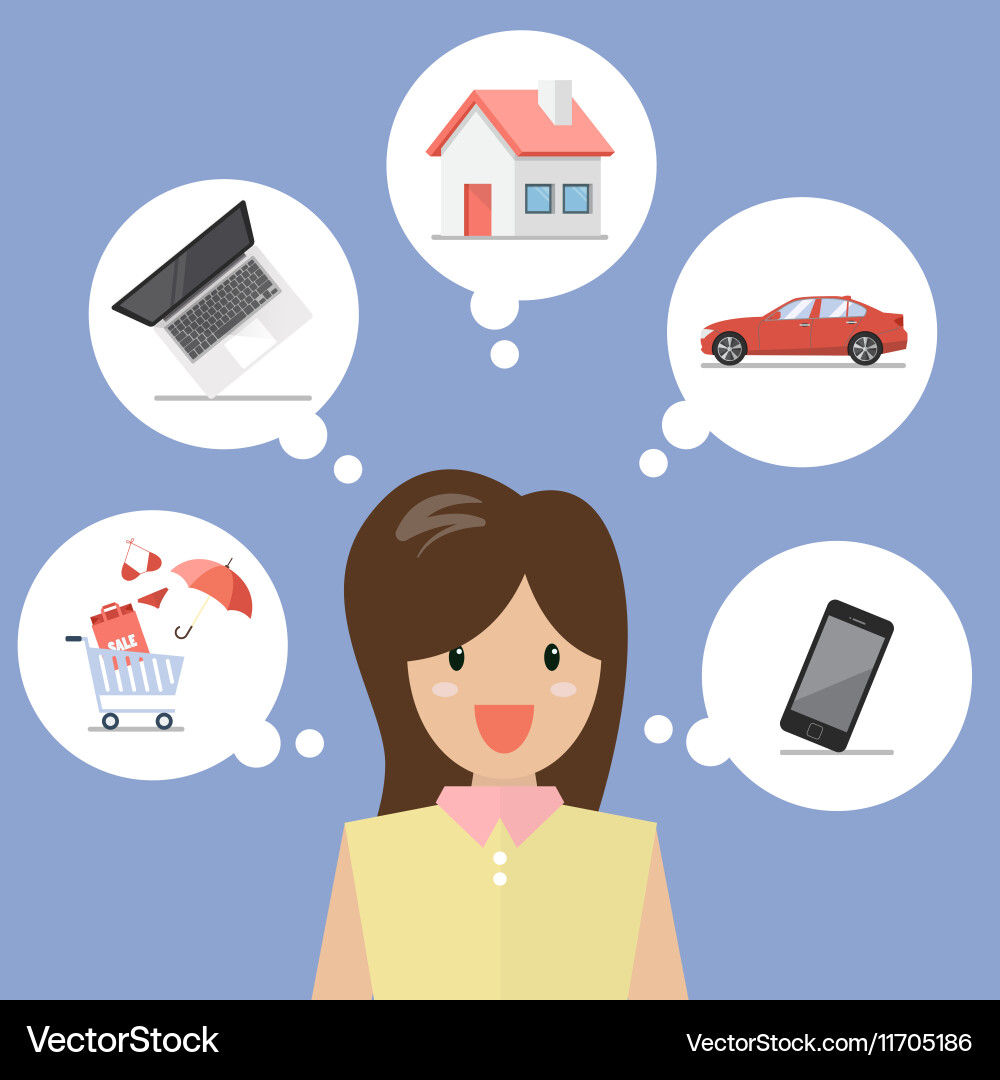 Woman Planning Future, Goal Setting Royalty Free Vector