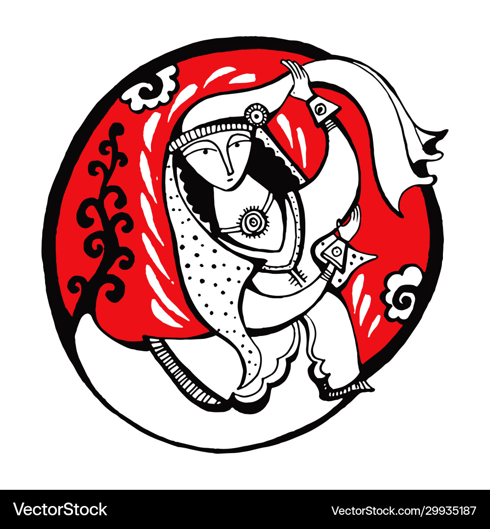 Abstract design ferdowsi shahnameh characters Vector Image