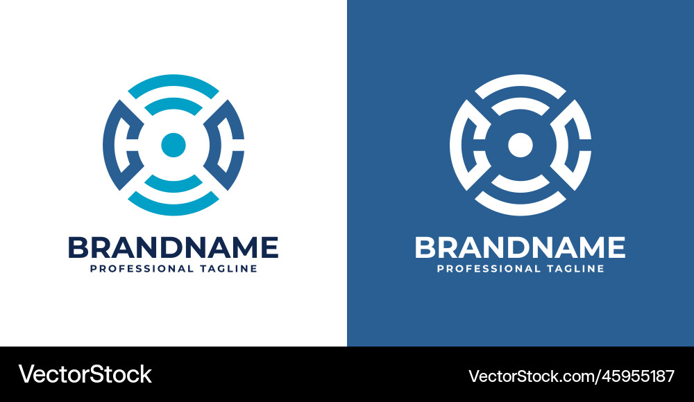CC Monogram Logo - Global Tech Royalty Free Vector Image