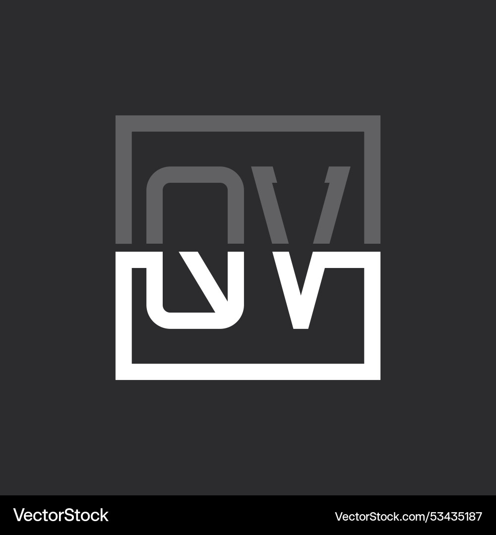 Creative modern minimalist qv letter logo design Vector Image