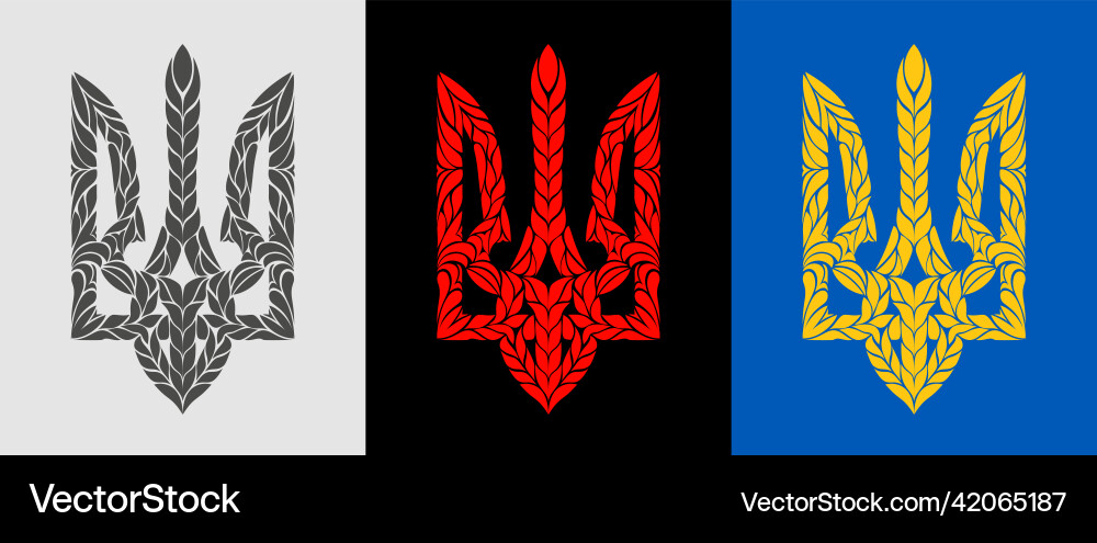 Decorative ukrainian trident patterned Royalty Free Vector