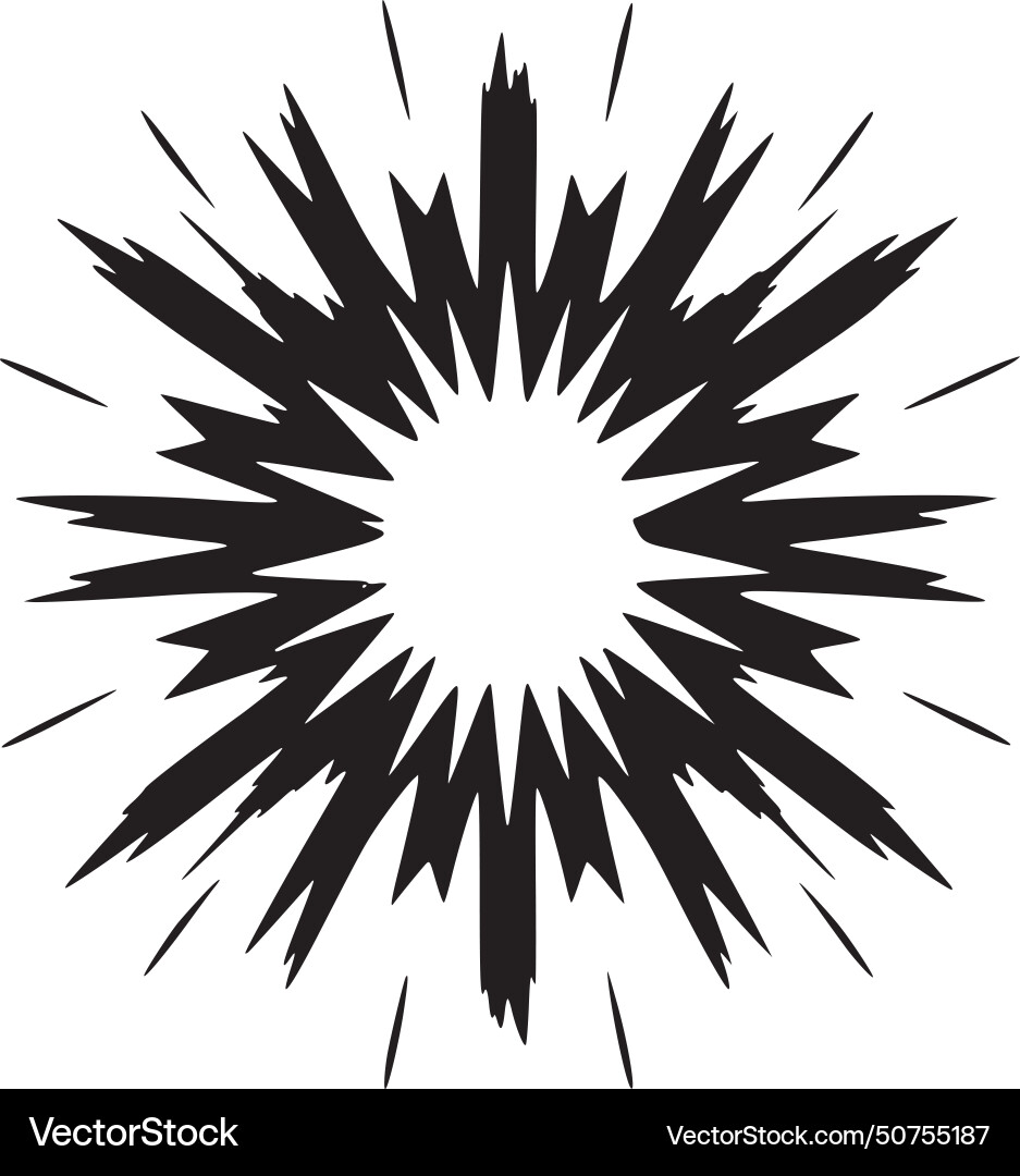 Explosion - black and white Royalty Free Vector Image