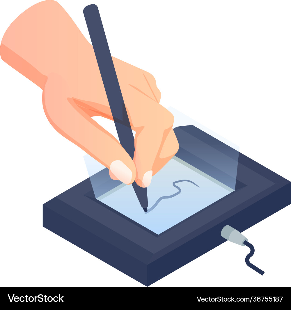 Handwriting authentication biometric composition Vector Image