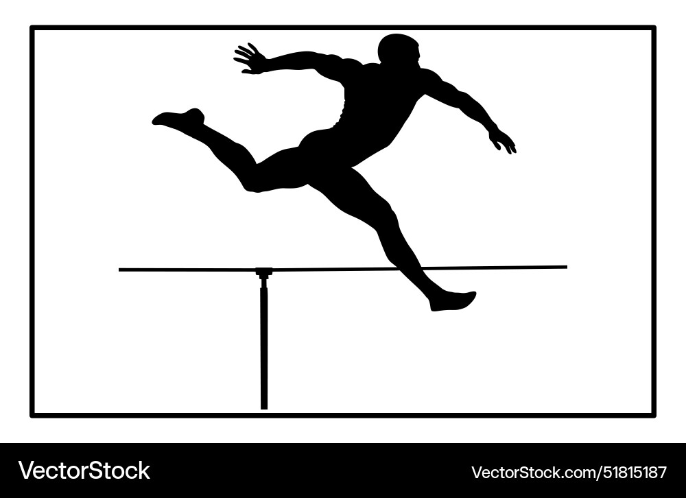 Hurdler silhouette on white background Royalty Free Vector