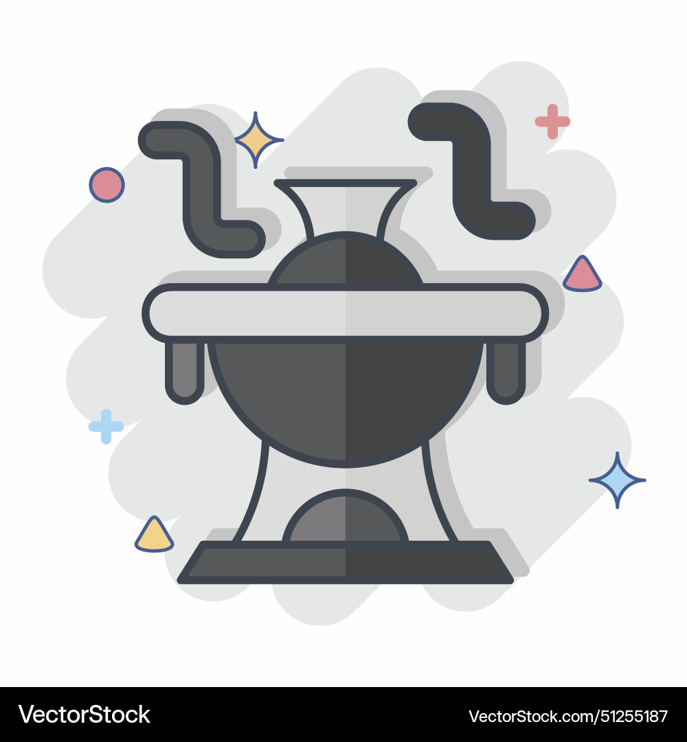 Icon hot pot related to seafood symbol comic Vector Image