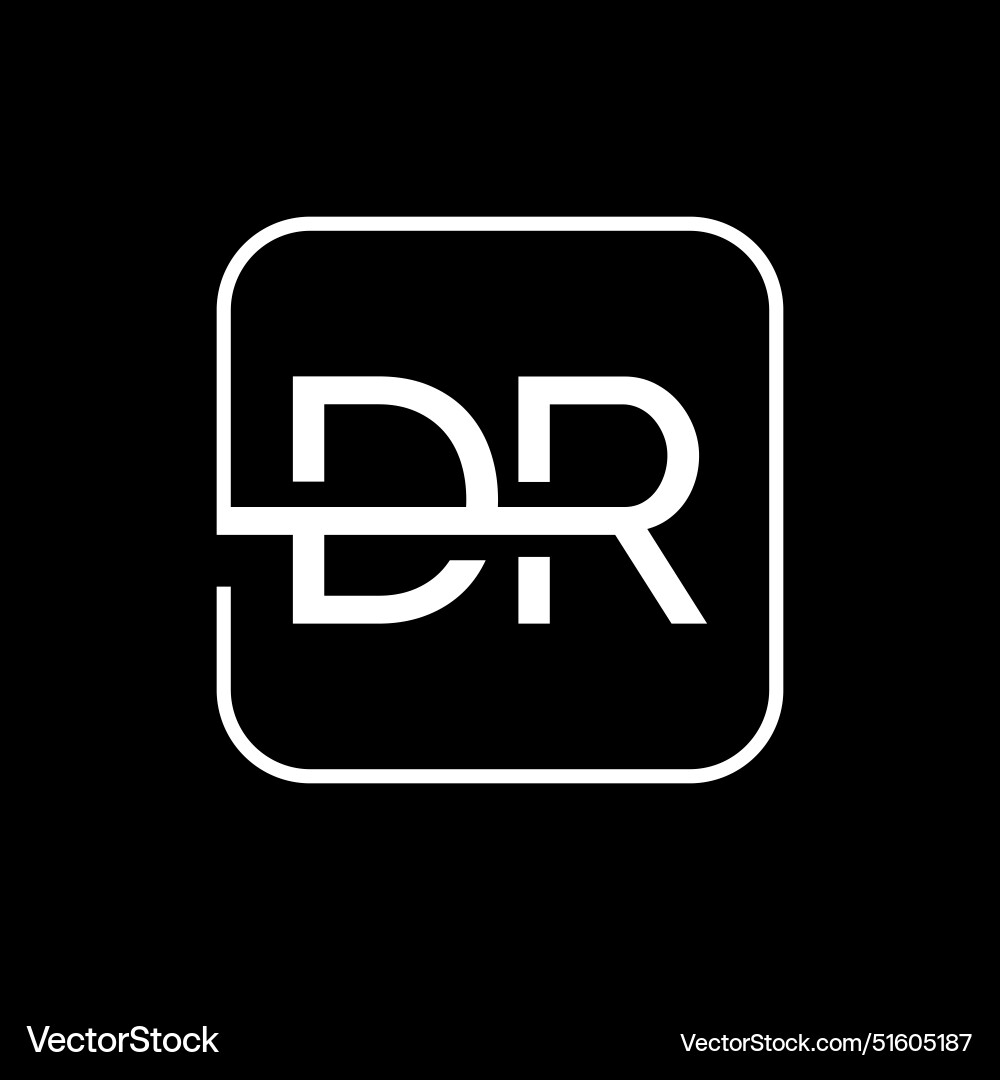 Initial dr letters square shape icon logo design Vector Image