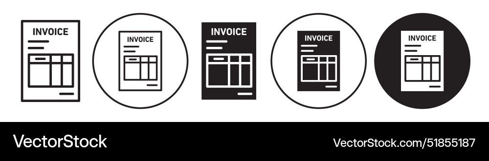 Invoice icon set collection for web Royalty Free Vector
