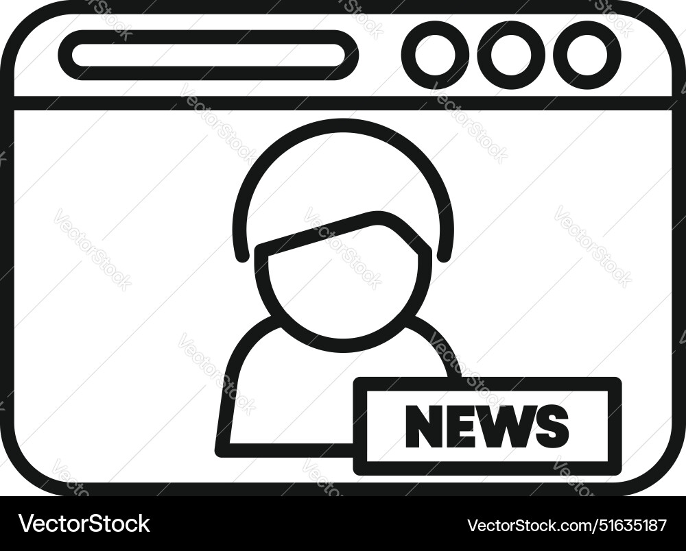 Online news website with anchor reporting Vector Image