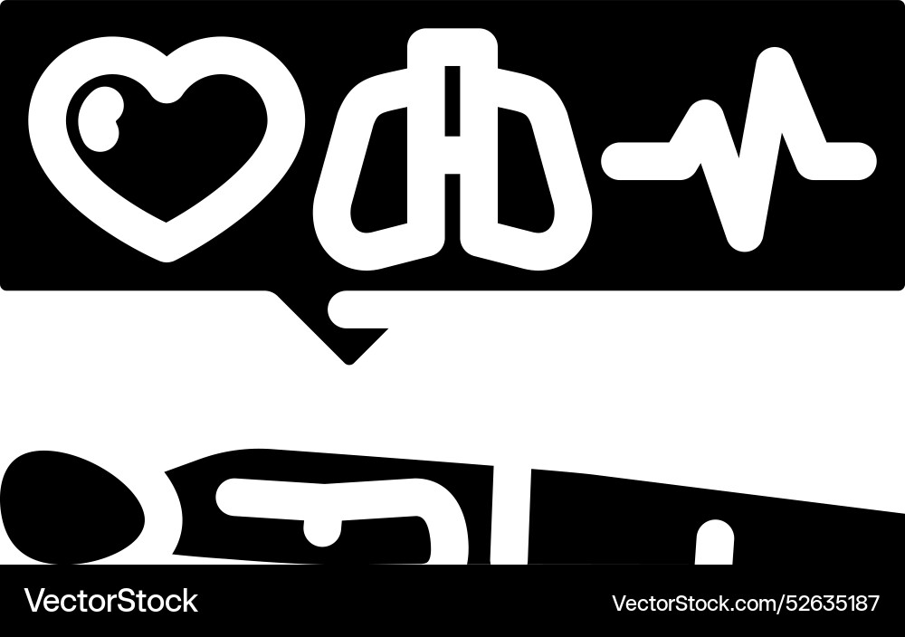 Resuscitation ambulance glyph icon Royalty Free Vector Image