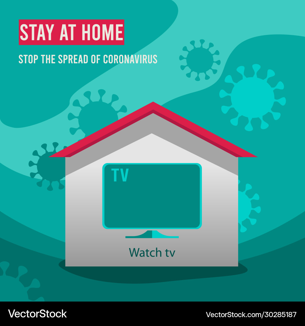 Stay at home and watch tv Royalty Free Vector Image