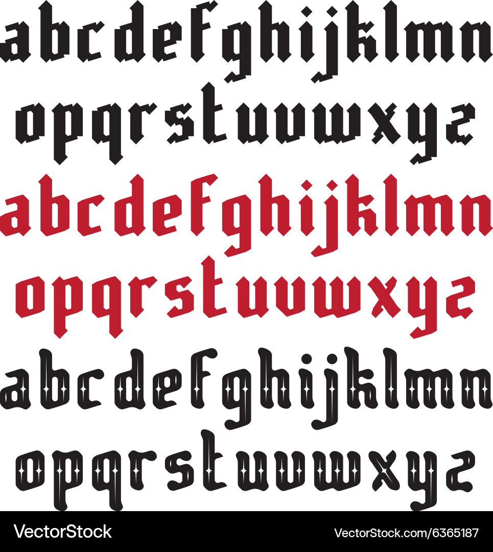 Three modern gothic fonts Royalty Free Vector Image