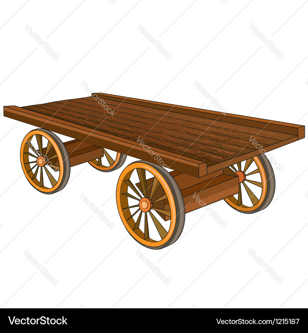 Vintage Wooden Cart Royalty Free Vector Image - VectorStock