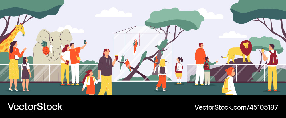 Zoo flat Royalty Free Vector Image - VectorStock