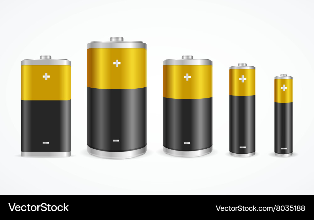 Battery set Royalty Free Vector Image - VectorStock
