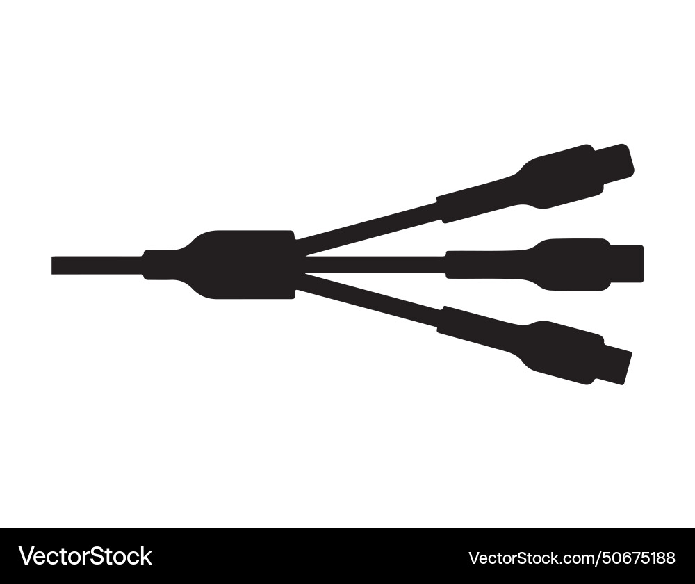 Data cable silhouette art Royalty Free Vector Image