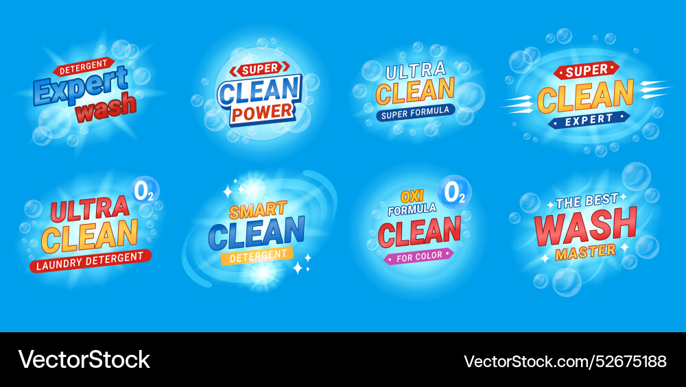 Detergent badge laundry cleaning service liquid Vector Image