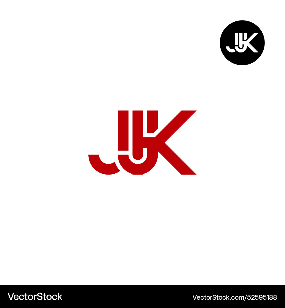 Jjk logo letter monogram design Royalty Free Vector Image