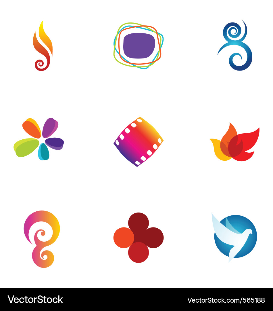 Logo design elements set 24 Royalty Free Vector Image