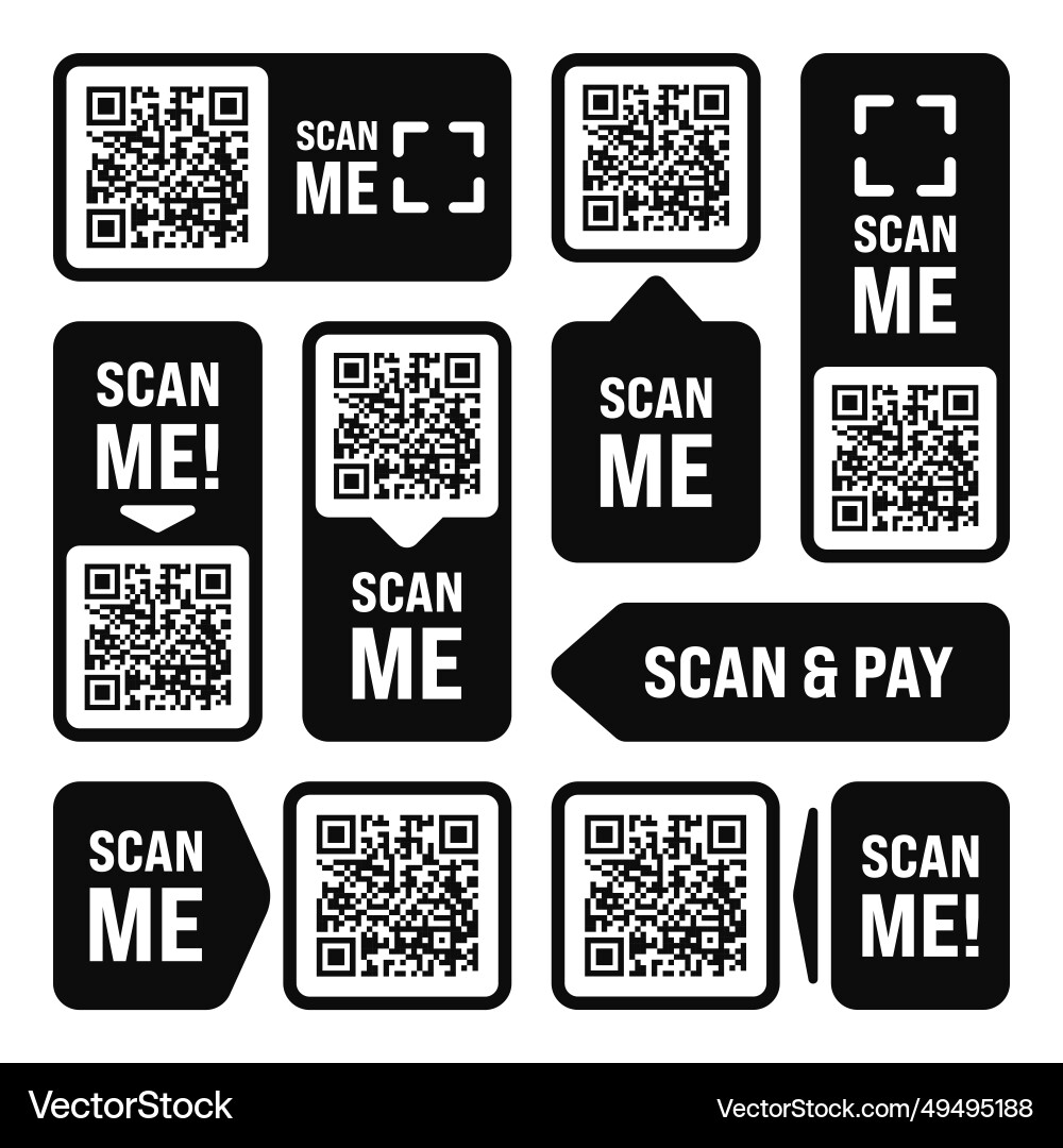 Scan me qr code sticker online payment special Vector Image