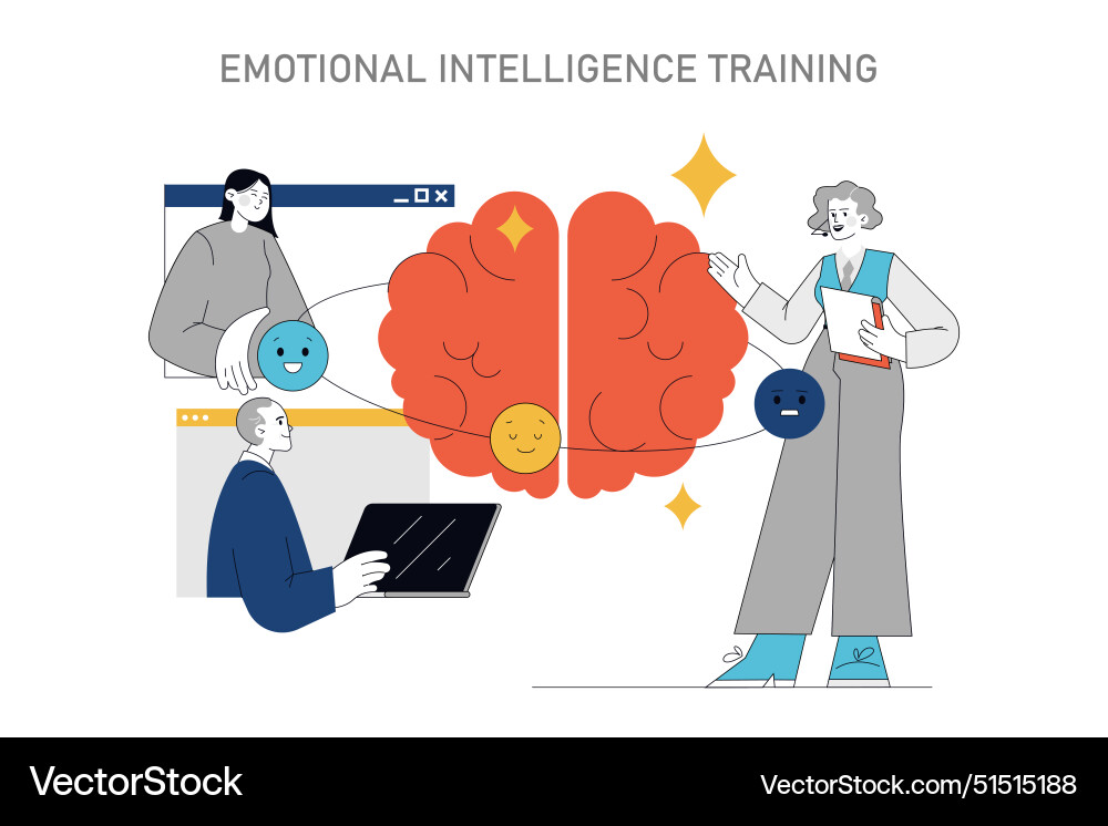 Soft skills training flat Royalty Free Vector Image
