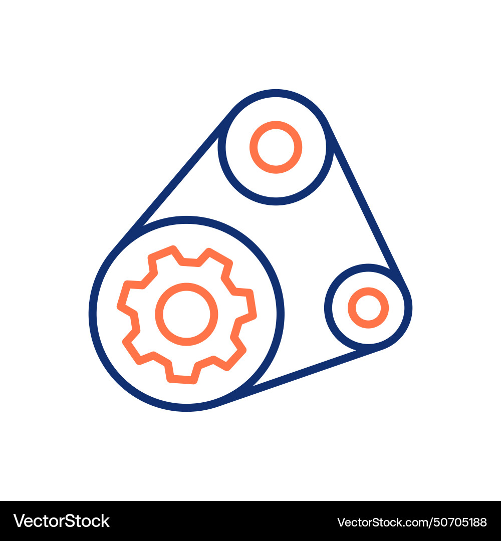 Timing belt icon editable Royalty Free Vector Image