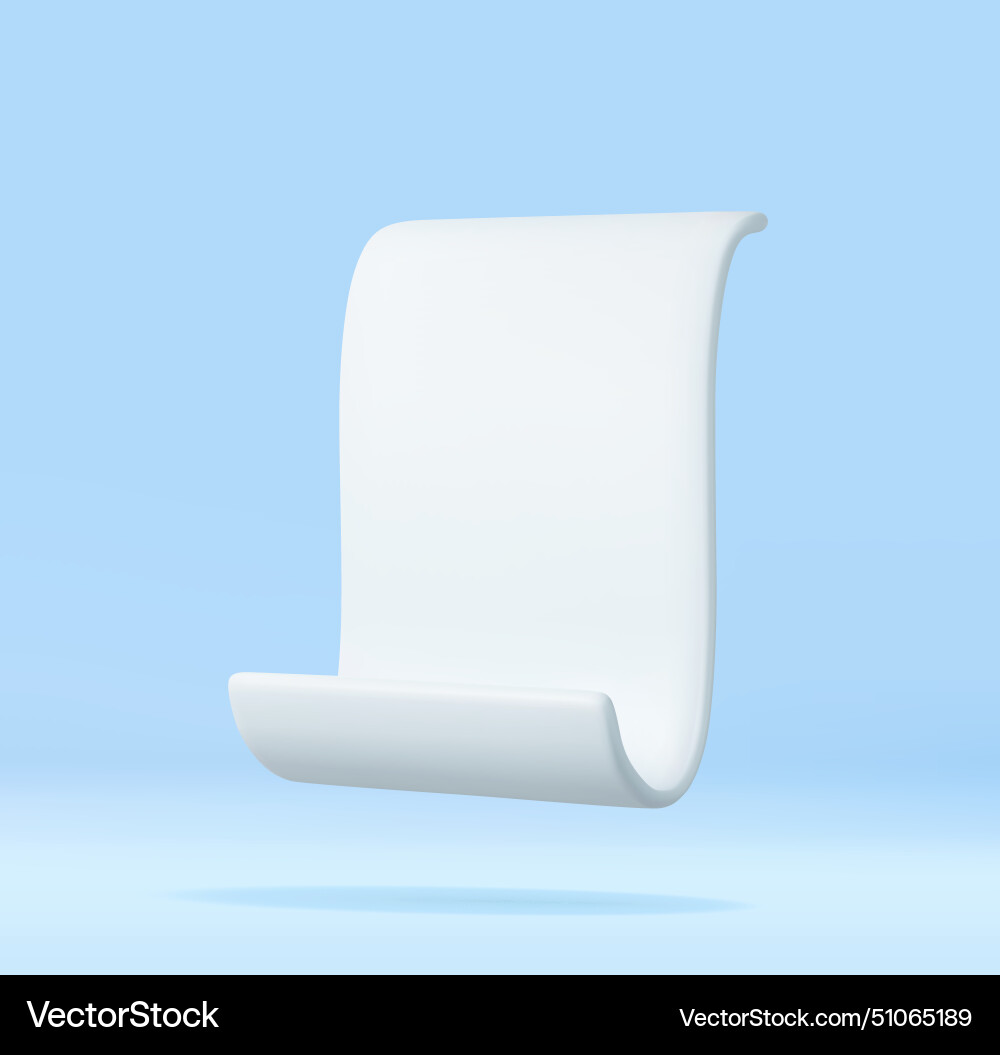 3d paper scroll with cartoon style Royalty Free Vector Image