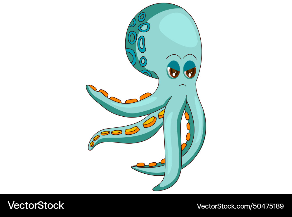 Cute octopus character design Royalty Free Vector Image