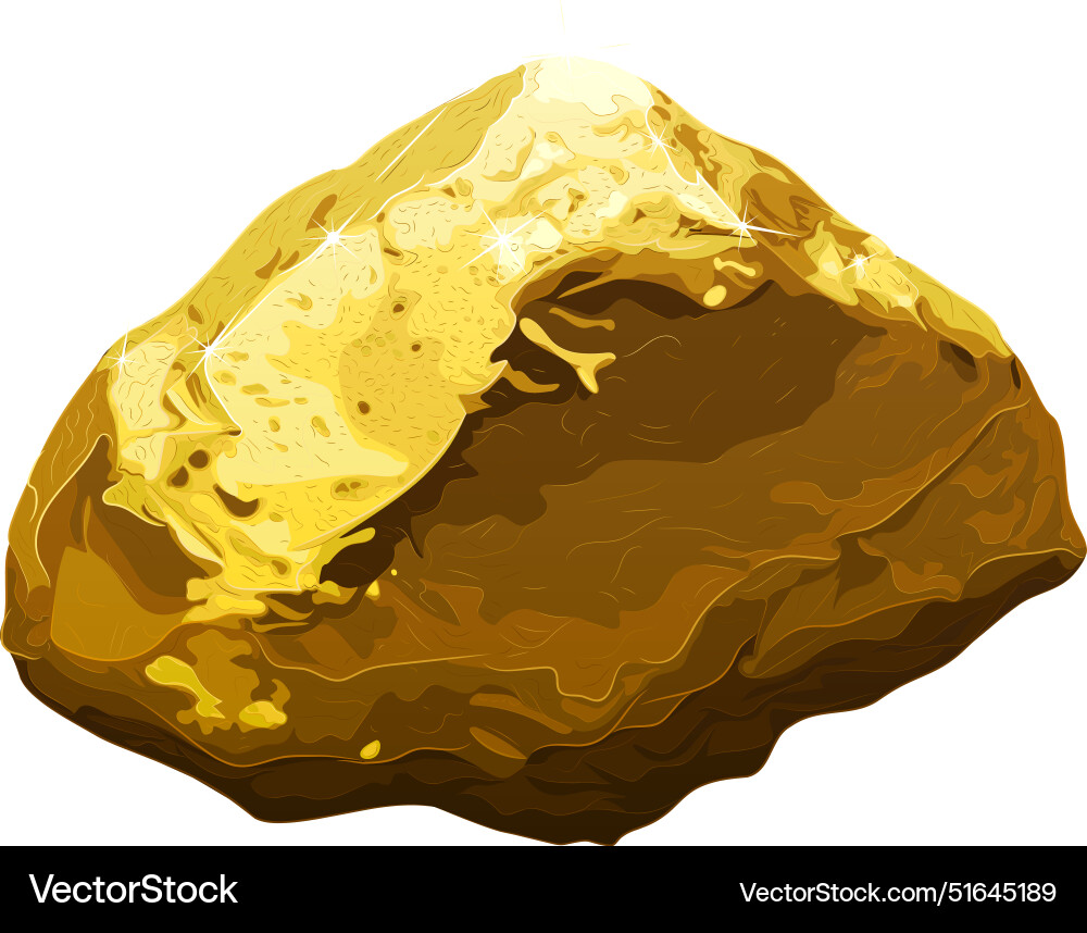 Detailed large natural gold nugget Royalty Free Vector Image